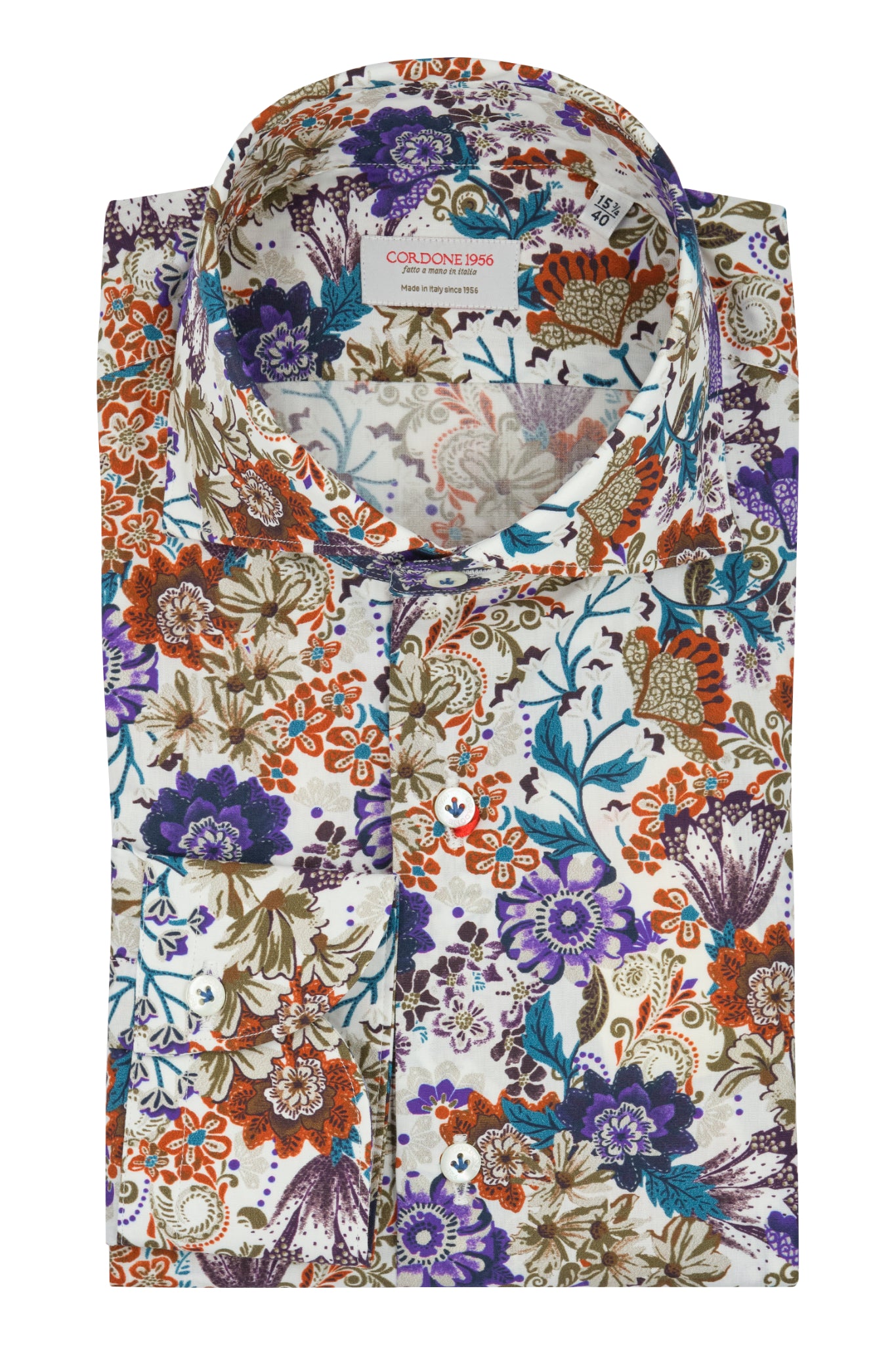 White Flowear Shirt - Italian Cotton - Handmade in Italy - Outlet ...