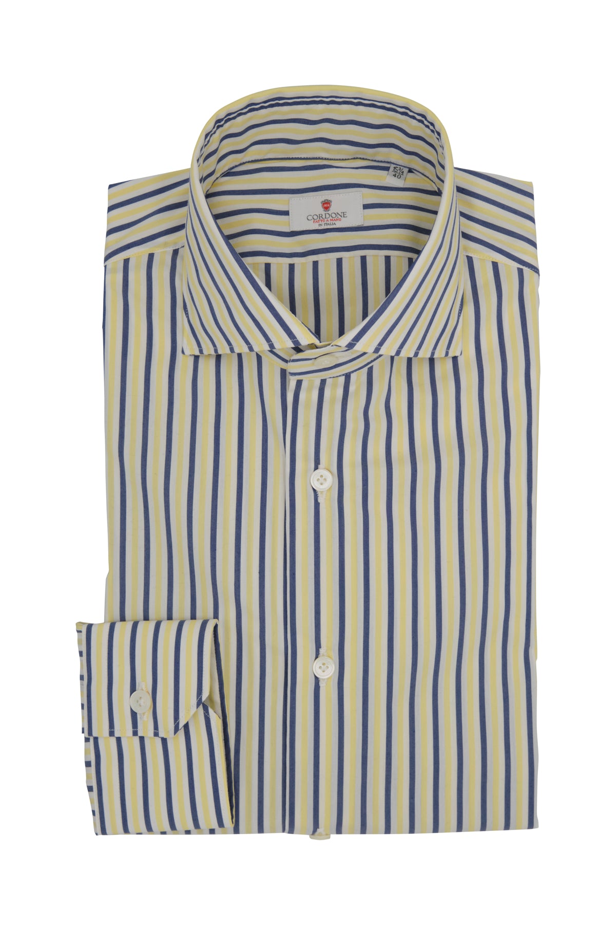 Narrow White Blue And Yellow Line Shirt - Outlet – CORDONE1956