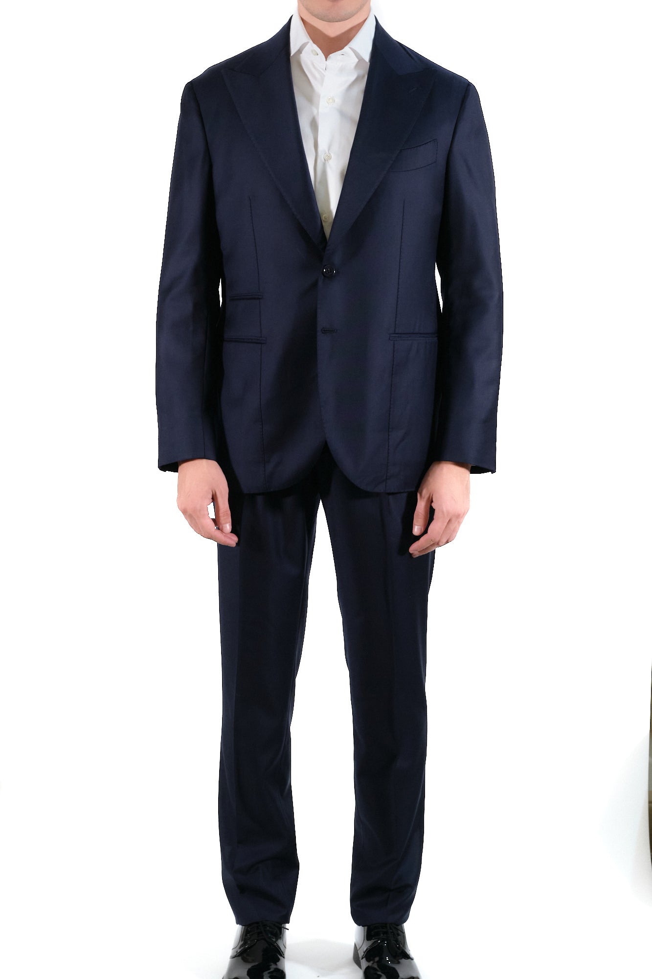 Midnight blue two-button suit. - Italian Cotton - Handmade in Italy ...